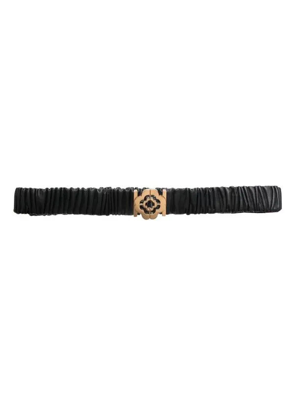 Maje Elasticated Leather Belt - Black | Editorialist display picture 1
