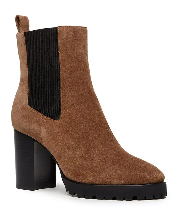 Paige Izzy Stretch Block Heel Ankle Boots - Truffle