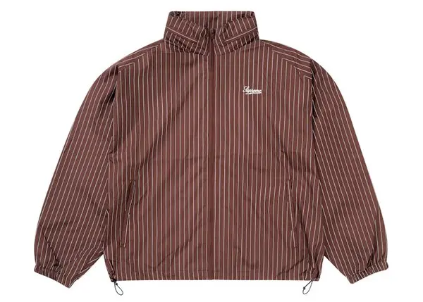 Supreme Reflective Pinstripe Track Jacket - Brown