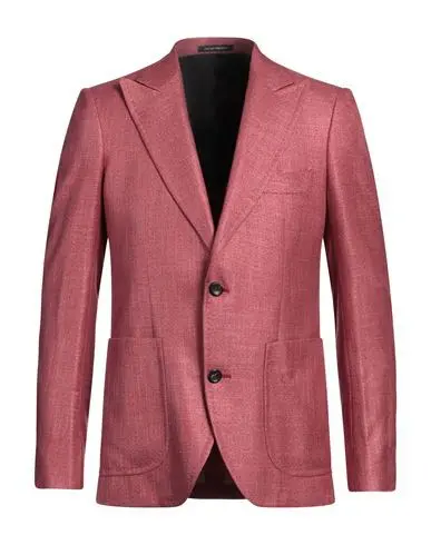 Emporio Armani Single-breasted Flannel Blazer - Red