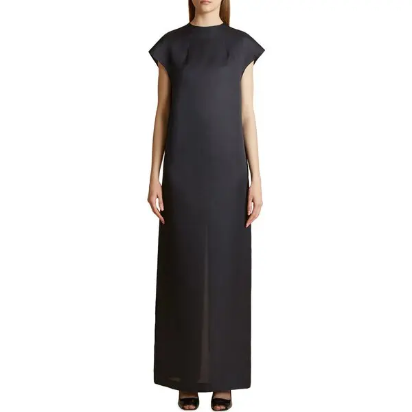 Khaite Lohan Silk-satin Dress - Slate