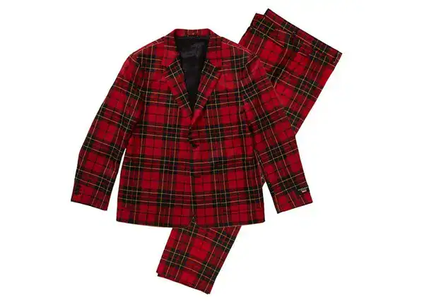 Supreme Tartan Wool Suit - Red | Editorialist