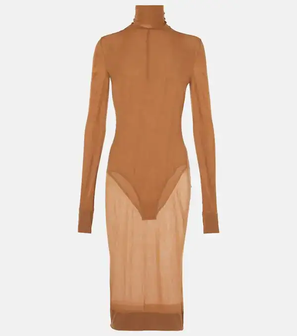 silk and lace dress L'AGENCE Fenna Silk Lace Dress In Black