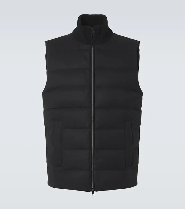 Herno Silk And Cashmere Puffer Vest - Black