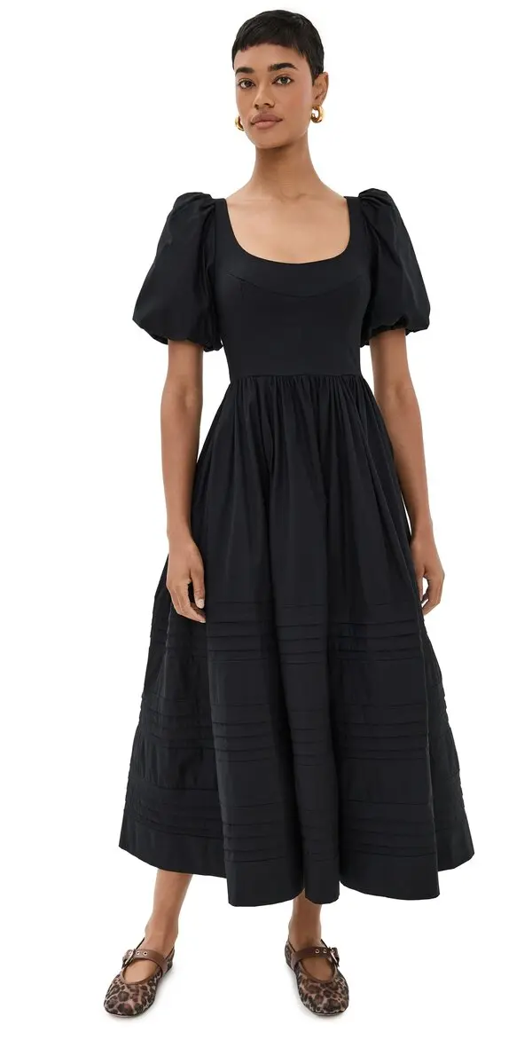 reformation black midi dress Reformation Black Floral Dress  StyleSwap