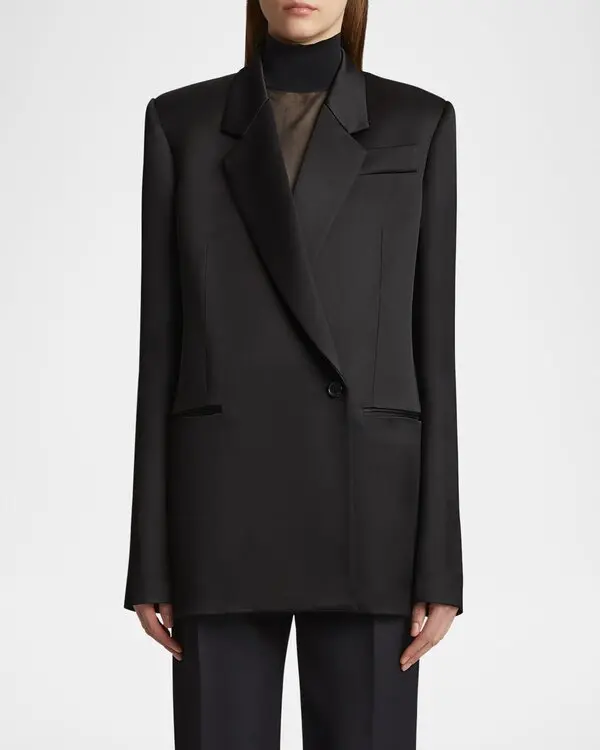 Khaite Willow Crepe Satin Jacket