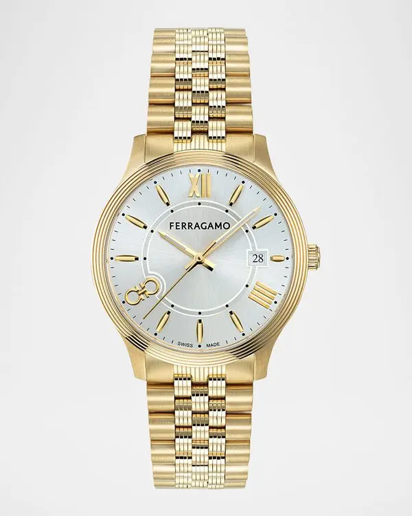 FERRAGAMO Duo Ip Yellow Gold Bracelet Watch, 40mm - Silver Gold