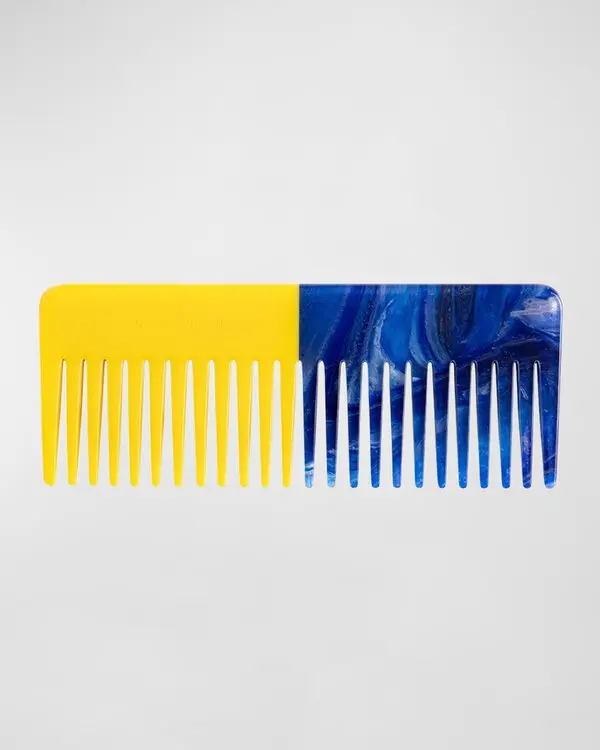 Dries Van Noten Wide-tooth Comb - Blue & Yellow