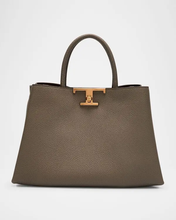 TOD'S Small T Timeless Tote - Tortora Scuro