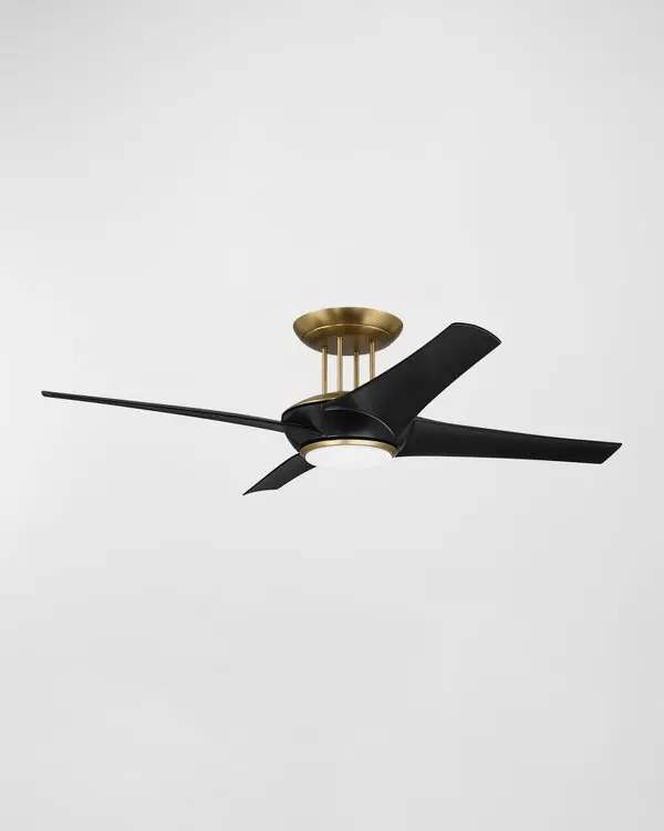 ELLINGTON Cam 54" Wi-fi Ceiling Fan With Led Light Kit - Flat Black/satin Brass