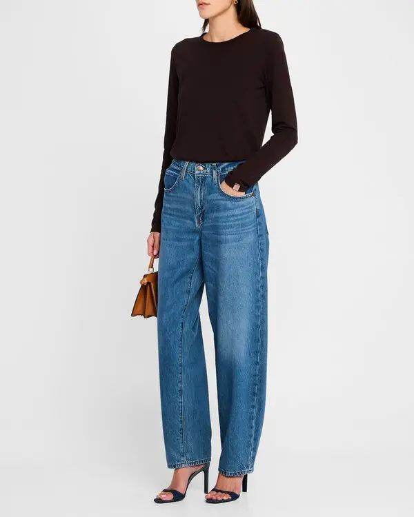 Rag Bone The Slub Long-Sleeve Tee Dark Brown Editorialist