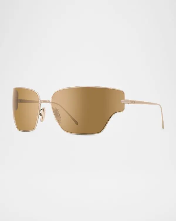 Loewe Signature Metal And Nylon Sunglasses - Gold Brown Mirror