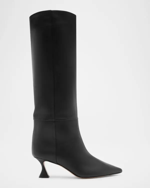 ALEXANDRE BIRMAN Brena Leather Knee Boots - Black