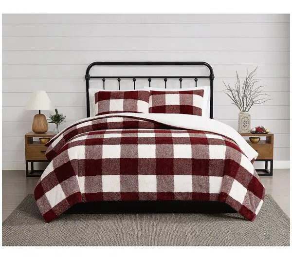 CANNON Cozy Buffalo Check Full/queen 3 Piece Co Forter Set