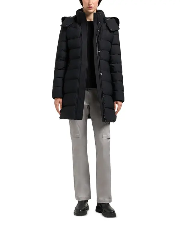 Moose Knuckles Watershed Down Parka With Shearling Trim - Black/black Shearling