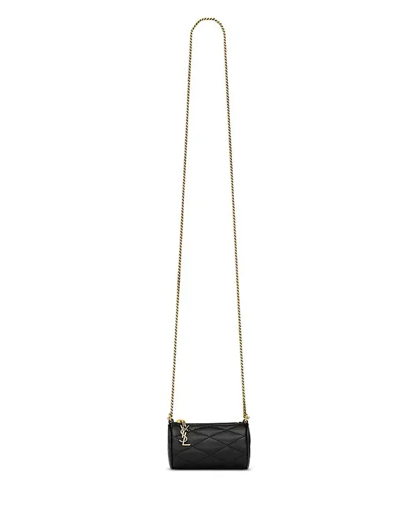 Saint Laurent Mini Sade Tube Shoulder Bag - Black Lambskin/gold