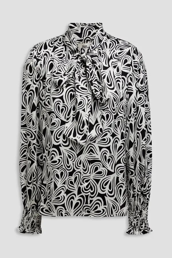 Diane Von Furstenberg Printed Ecovero™-blend Satin Blouse