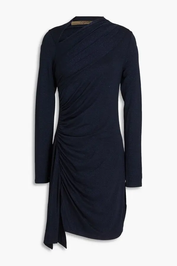 enza costa lurex jersey slash mini dress Enza Costa Lurex Jersey Slash Mini Dress In Black