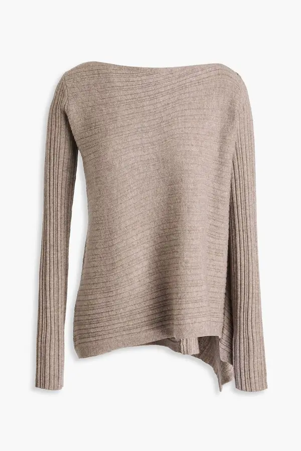 Naadam Asymmetric Ribbed Sweater - Taupe