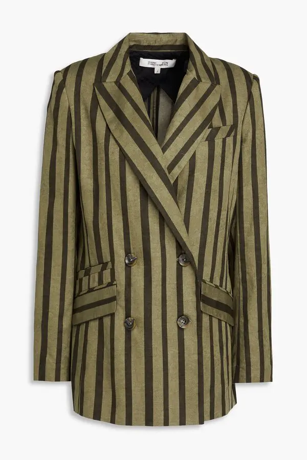 Diane Von Furstenberg Madison Double-breasted Striped Blazer