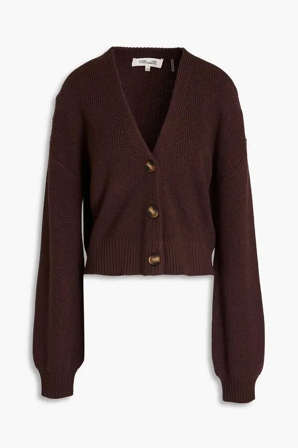 Diane Von Furstenberg Leslie Ribbed Wool-blend Cardigan