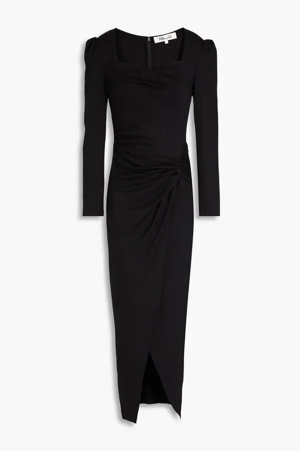 Diane Von Furstenberg Hughie Draped Jersey Midi Dress