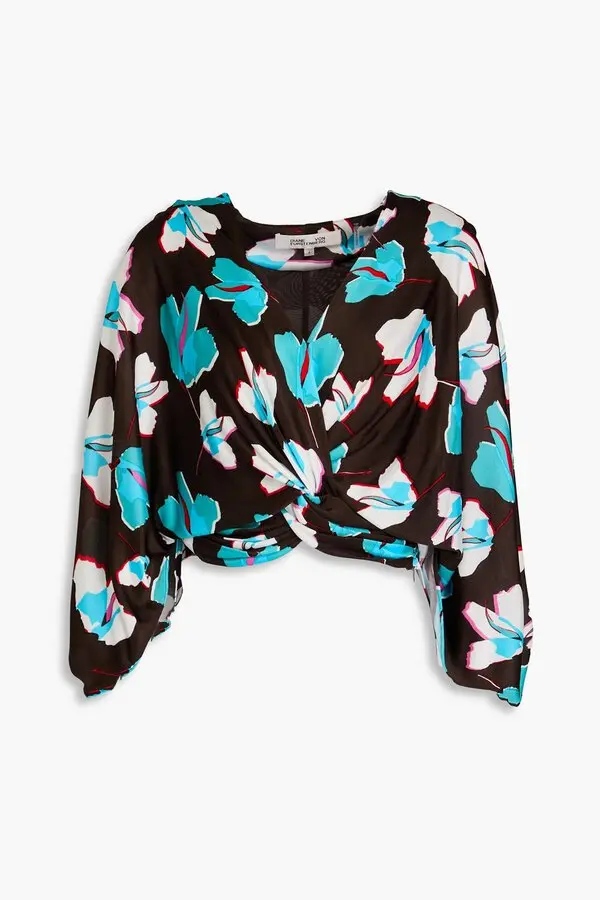 Diane Von Furstenberg Fran Cropped Floral Top