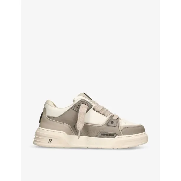 REPRESENT Studio Panelled Leather Mid-top Trainers - Brown/oth