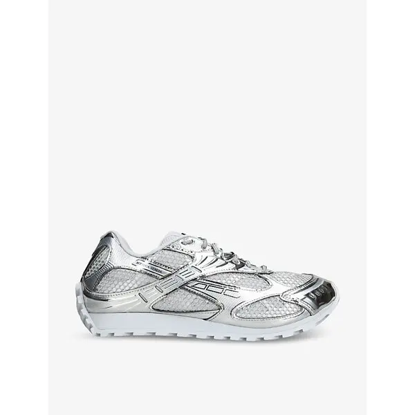 Bottega Veneta Orbit Metallic-panel Net-covered Low-top Trainers - Silver