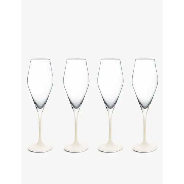 VILLEROY & BOCH Manufacture Rock Blanc Crystal Champagne Flute Set Of Four - One-color