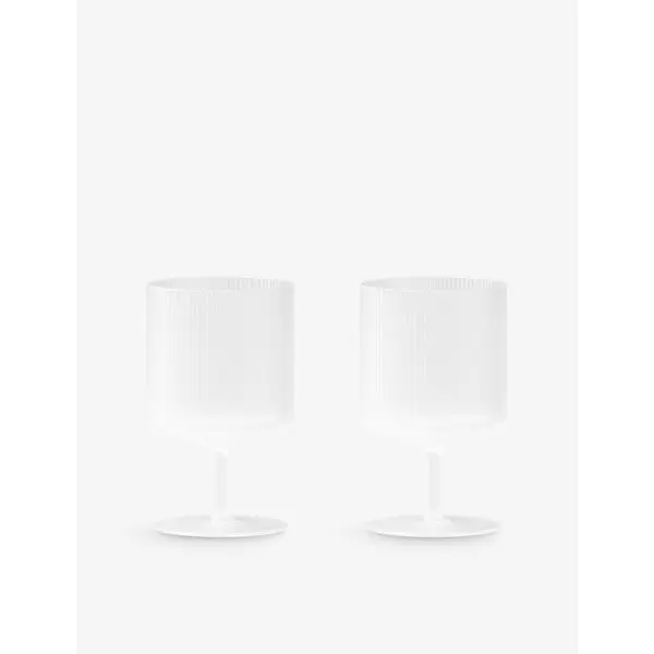 FERM LIVING Ripple Geometric-contour Wine Glasses Set Of Two