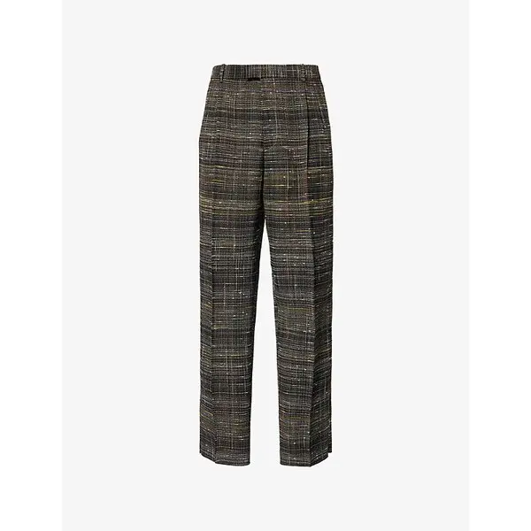 Bottega Veneta Pleated Relaxed-fit Woven-blend Trousers