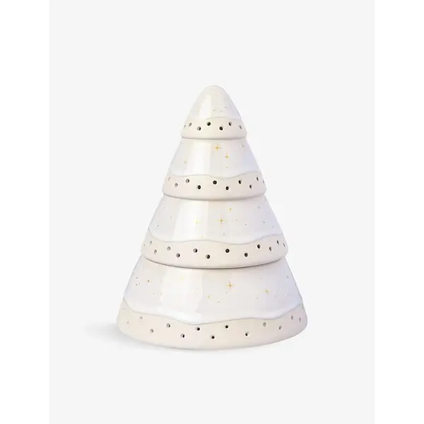 VILLEROY & BOCH Winter Glow Hurricane Star-pattern Porcelain Lamp Tree 18.5cm