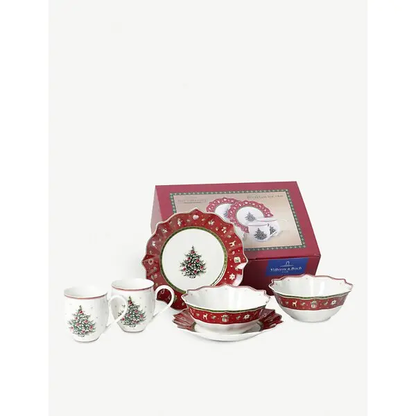 VILLEROY & BOCH Breakfast For Two Christmas Crockery Set Of Six