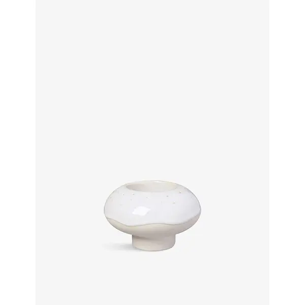 VILLEROY & BOCH Winter Glow Star-pattern Donut Porcelain Candle Holder 9cm