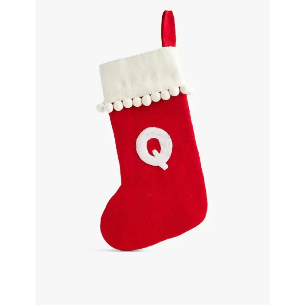 SELFRIDGES EDIT Aphabet Medium Woo Christmas Stocking 48cm - Q