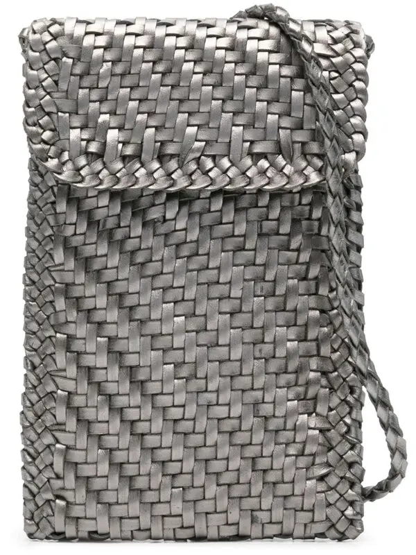 Dragon Diffusion Woven Leather Phone Bag - Green