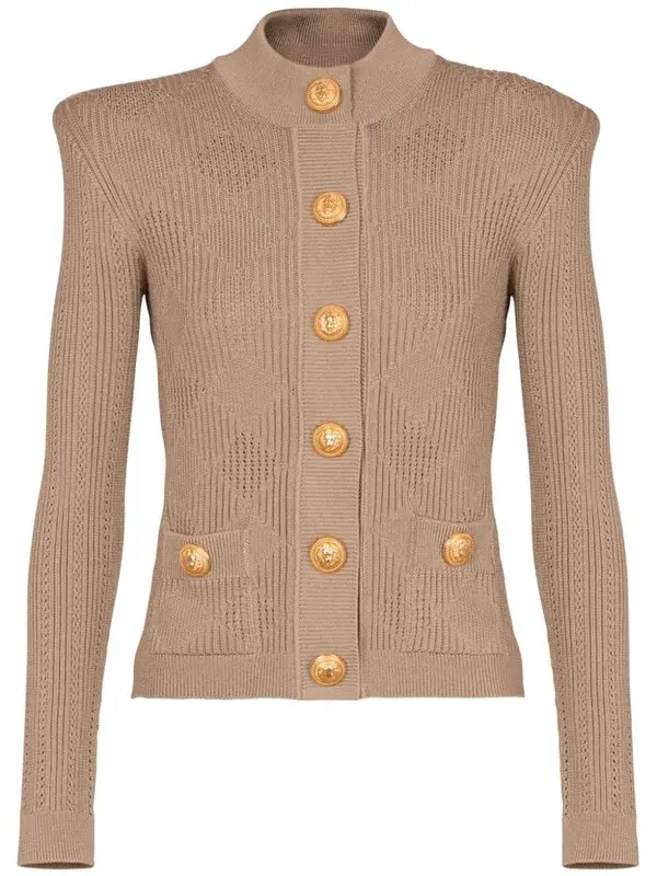 Balmain Gingham Cardigan