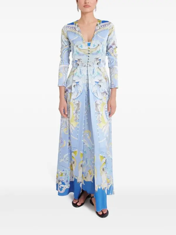 TEMPERLEY LONDON Carline Print Long Coat - Blue
