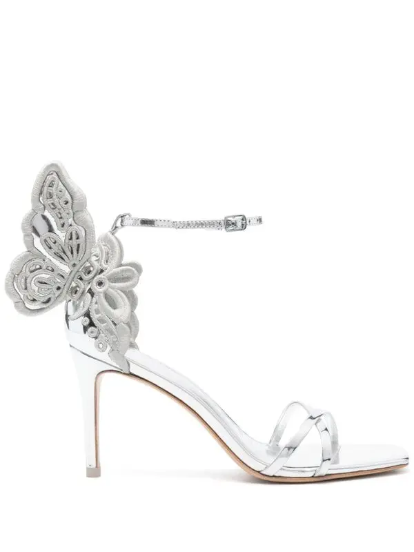 Sophia Webster 85mm Chiara Sandals In Silver 52% Off Editorialist
