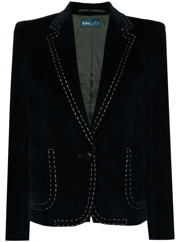 Kolor Stitch-detail Corduroy Blazer