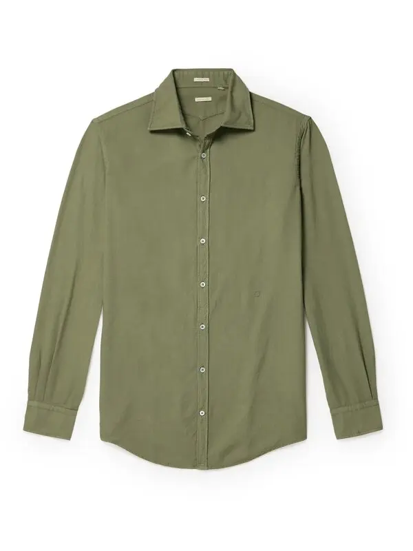 Massimo Alba Genova Cotton-Jersey Shirt In Green 60% Off