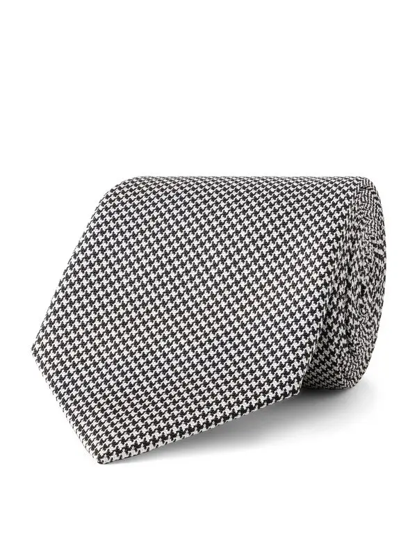Mr P. 9cm Puppytooth Silk-twill Tie