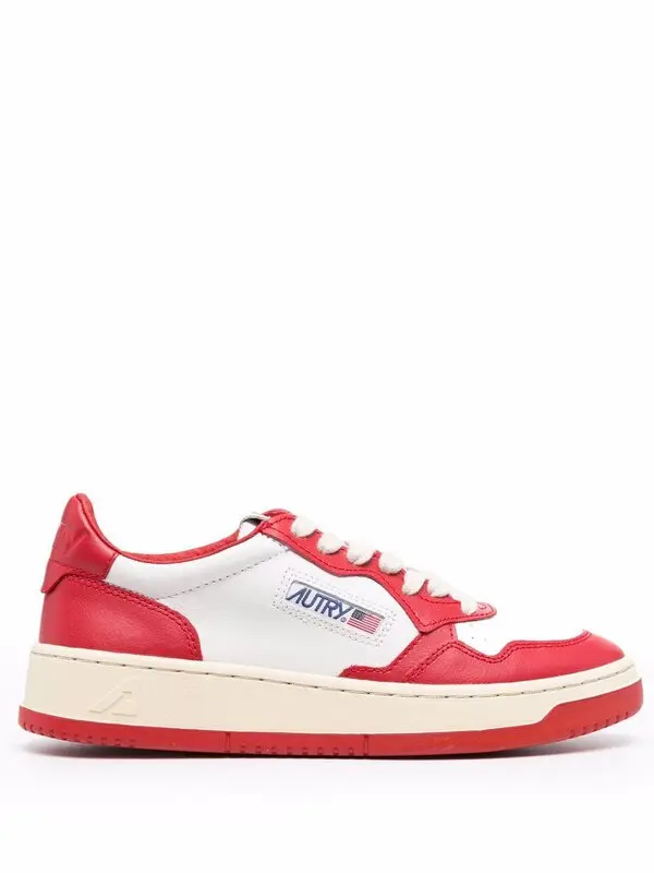 AUTRY Medalist Low Leather Sneakers - Red