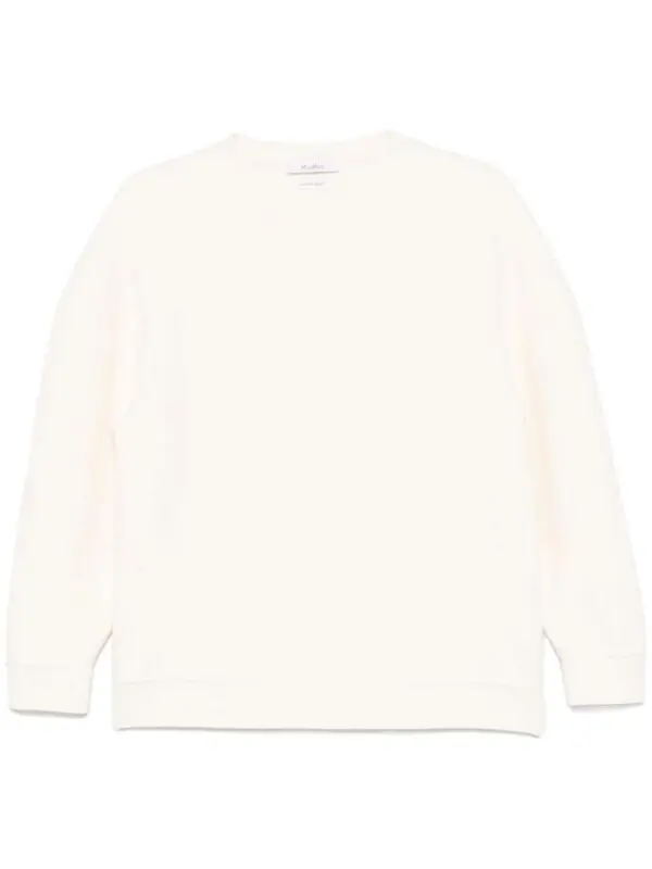 Max Mara Wool-cashmere Blend Crewneck Sweater - White