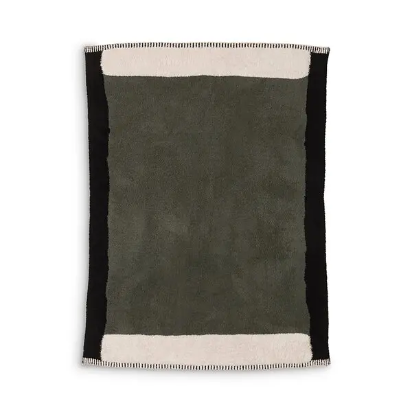 Barefoot Dreams Cozychic Color Block Throw - Khaki Green Multi