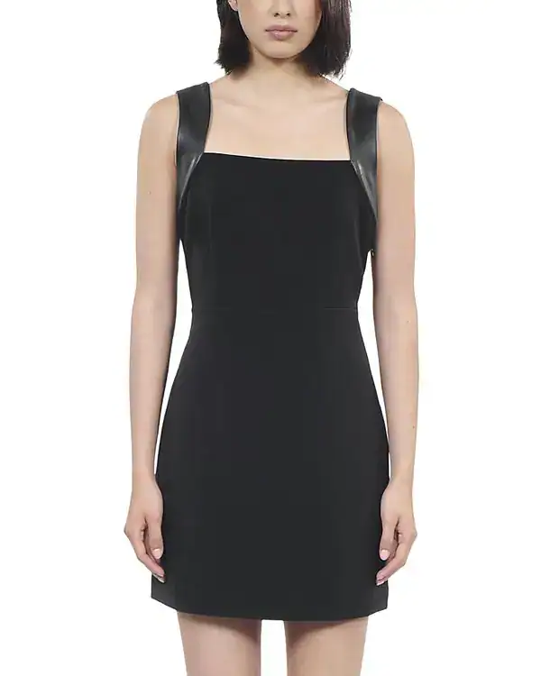 The Kooples Faux Leather Bow Back Mini Dress In Black - 58% Off |  Editorialist