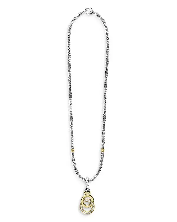 Lagos Diamond Interlocking Ring Pendant Necklace - Gold/silver