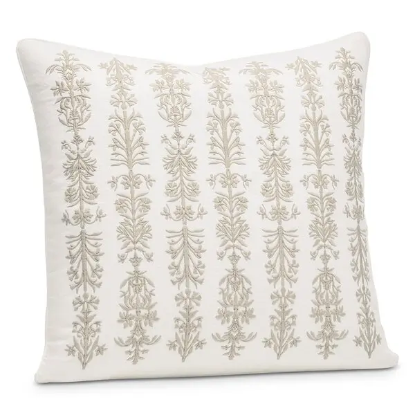 BOLL & BRANCH Linen Floral Reed Decorative Pillow With Insert, 20 X 20