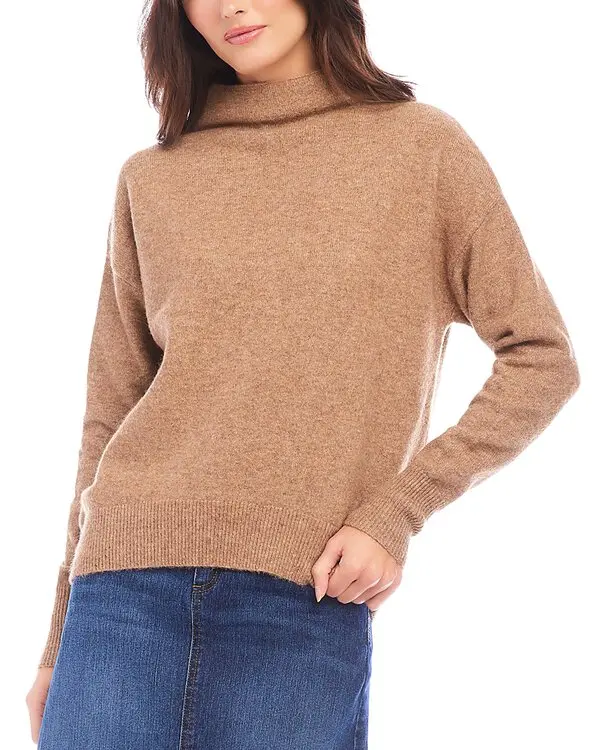 Karen Kane Mock Neck Sweater - Walnut